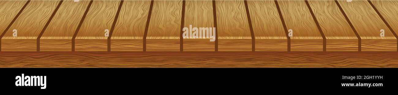 Large table top, wooden texture from boards, white background - Vector ...
