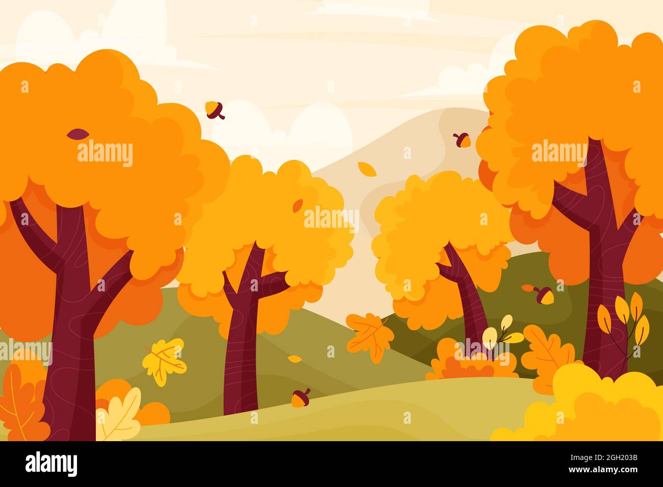 Hand drawn autumn background Vector illustration Stock Vector Image ...