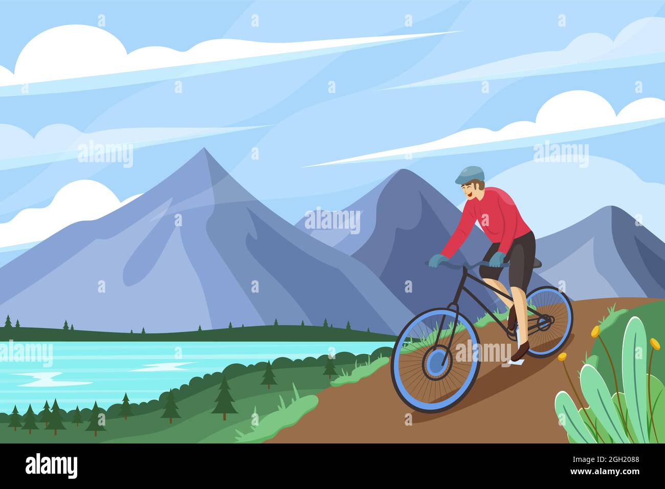 Flat adventure background Vector illustration Stock Vector Image & Art ...