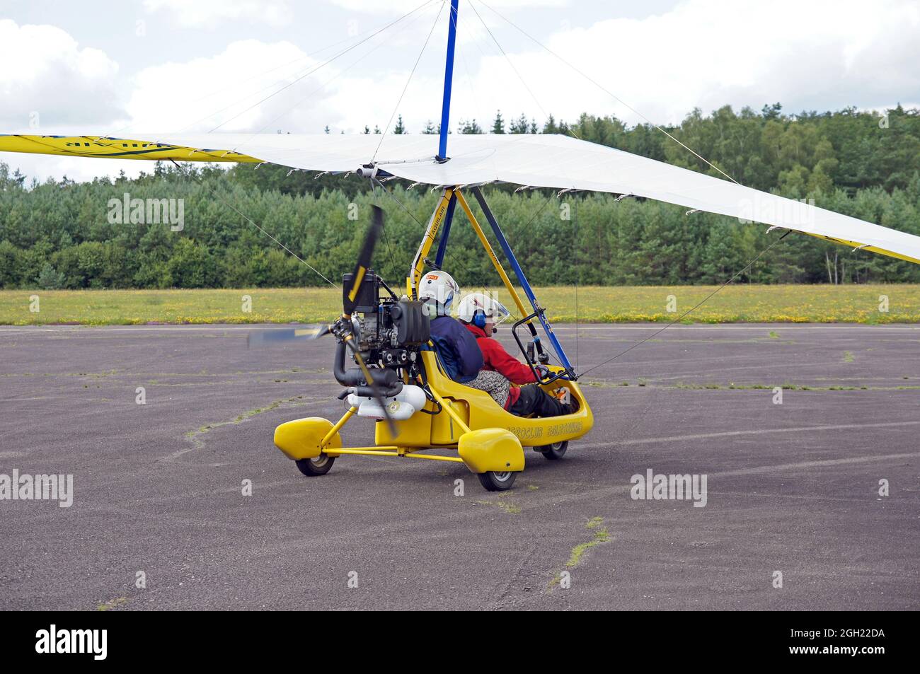 A Microlight (or Ultralight) aircraft, spotted at Egletons Aerodrome in ...