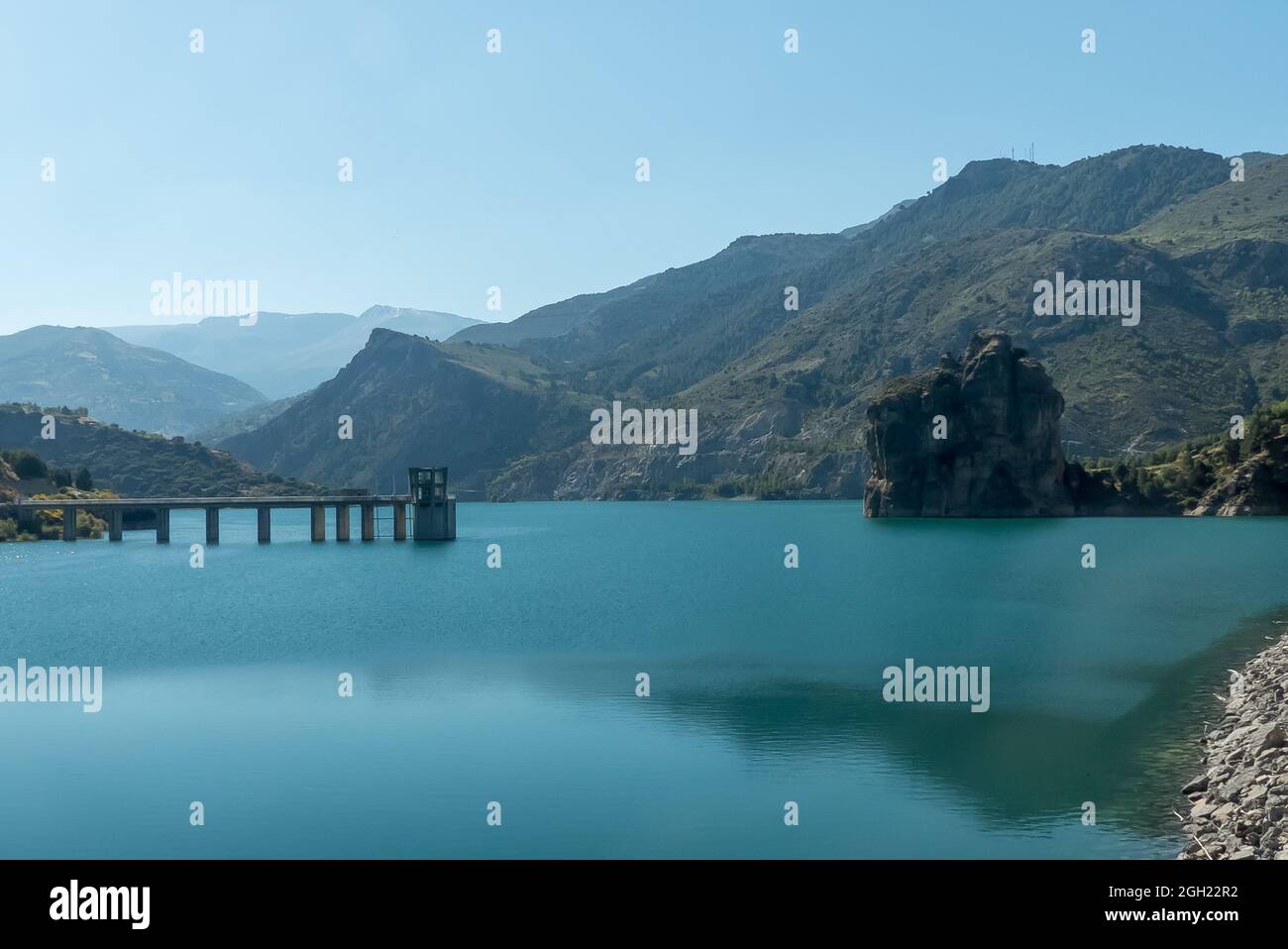 Granada in Spain: the turquoise waters of the Embalse de Canales Stock ...