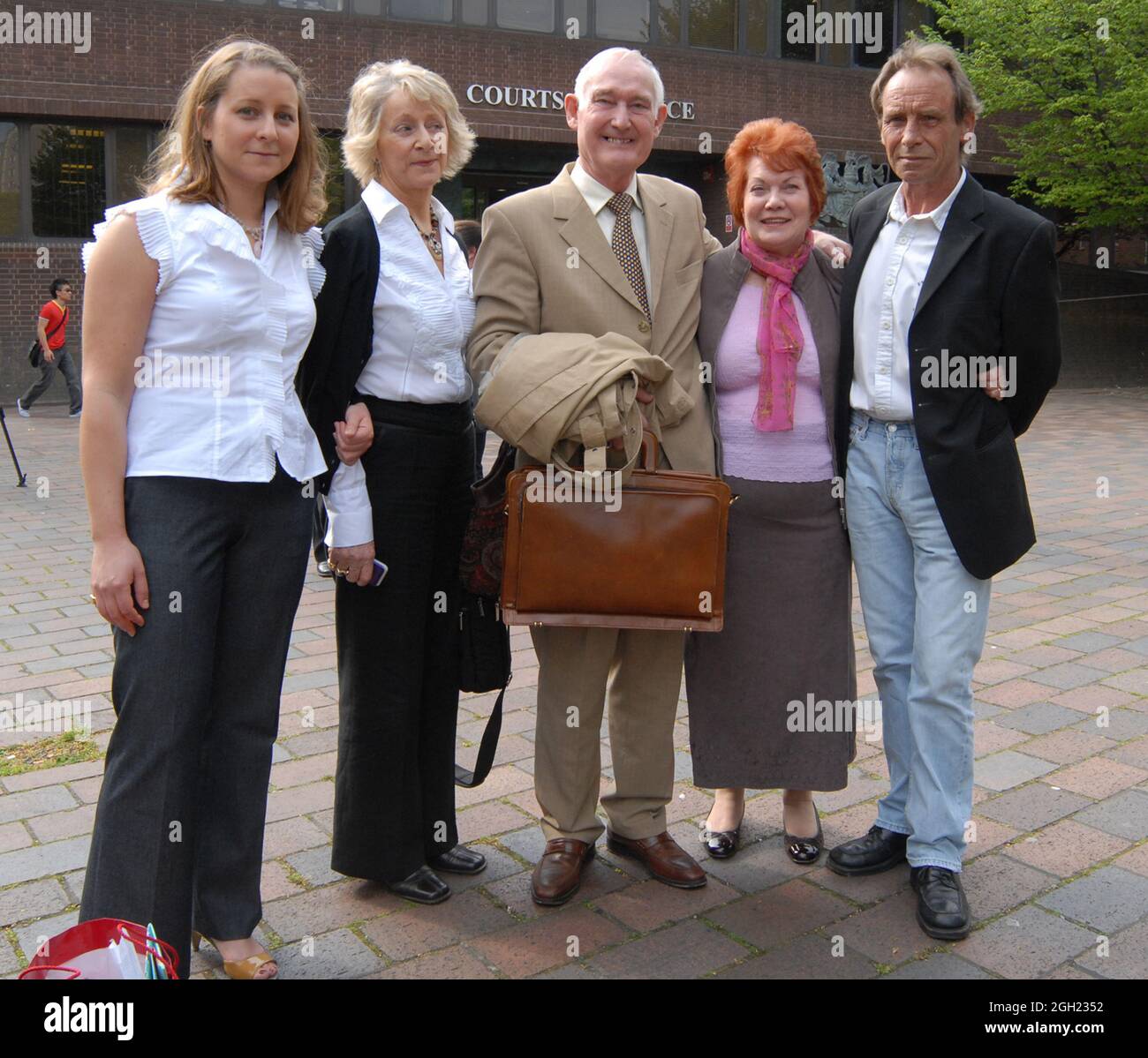 GOSPORT INQUEST, RELATIVES OUTSIDE PORTSMOUTH CORONERS COURT L. TO ...
