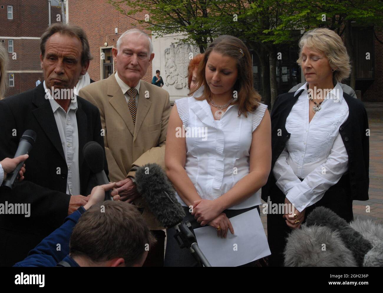 GOSPORT INQUEST, RELATIVES OUTSIDE PORTSMOUTH CORONERS COURT L. TO ...