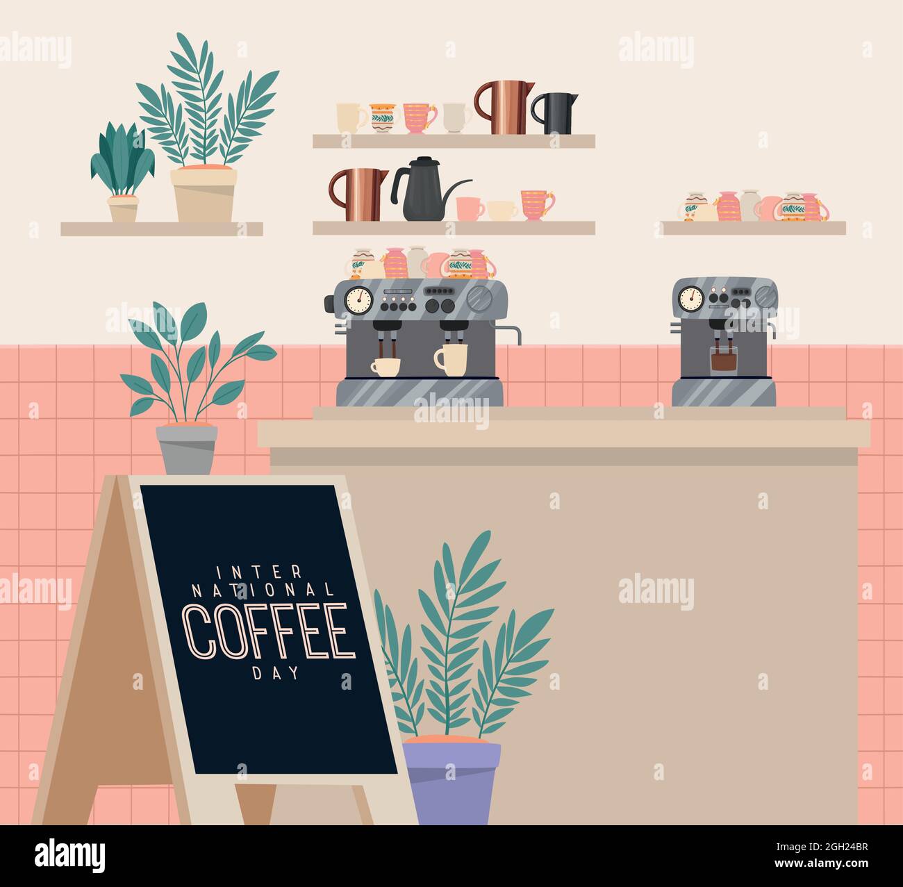 coffee shop illustration Stock Vector Image & Art - Alamy