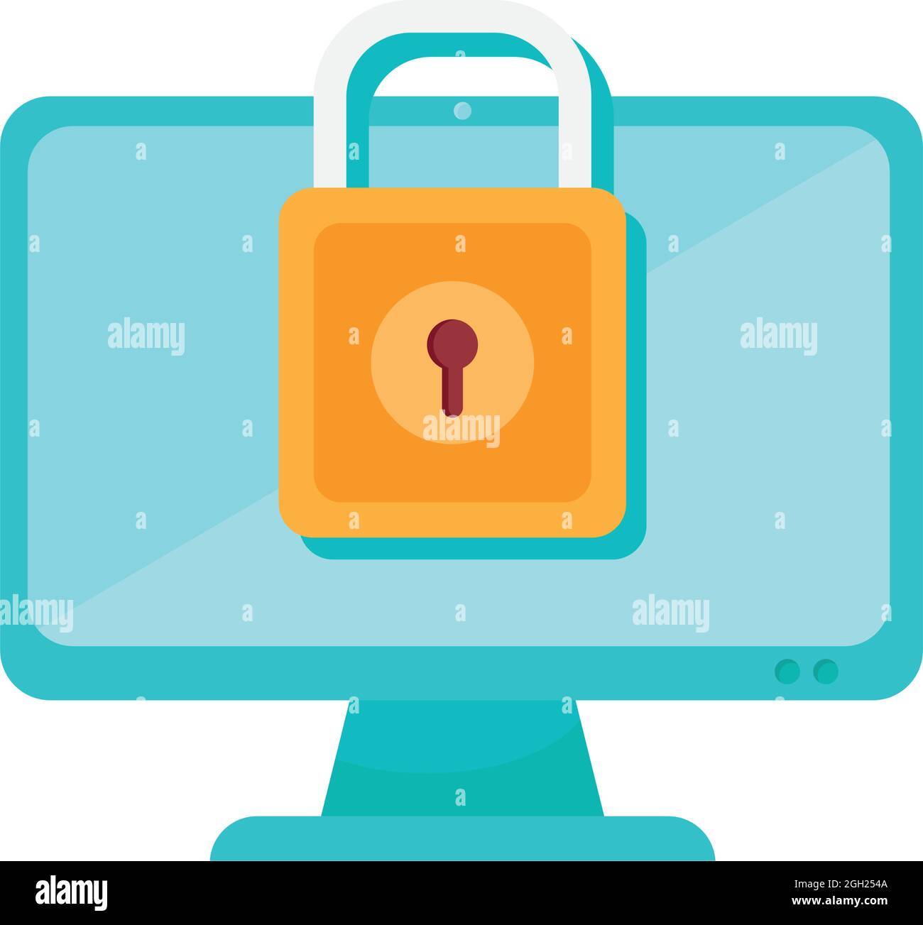 Cyber security padlock in computer Stock Vector Image & Art - Alamy