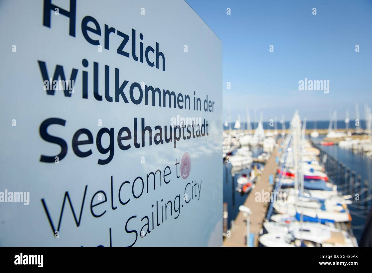 Kiel, Germany. 04th Sep, 2021. An information board ("Welcome to the ...