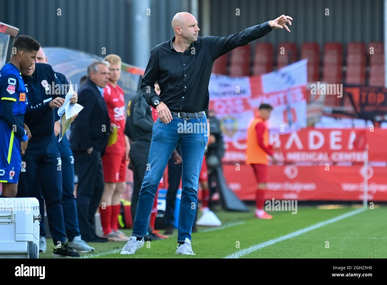 ALMERE, NETHERLANDS - SEPTEMBER 4: Coach Bob Peeters of TOP Oss during ...