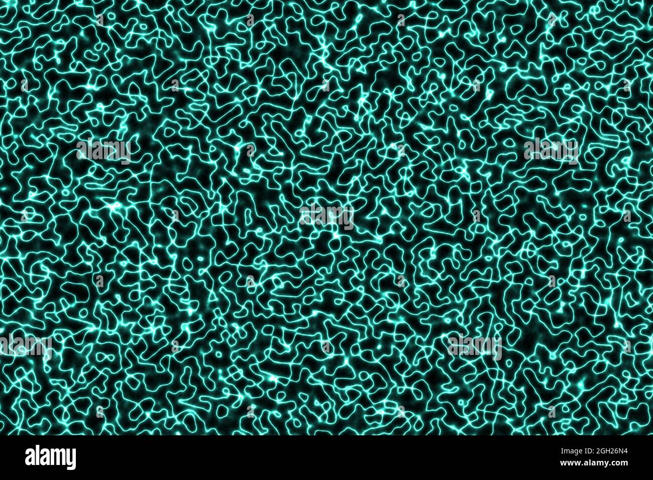 creative light blue energetic lights in the damaged liquid computer ...