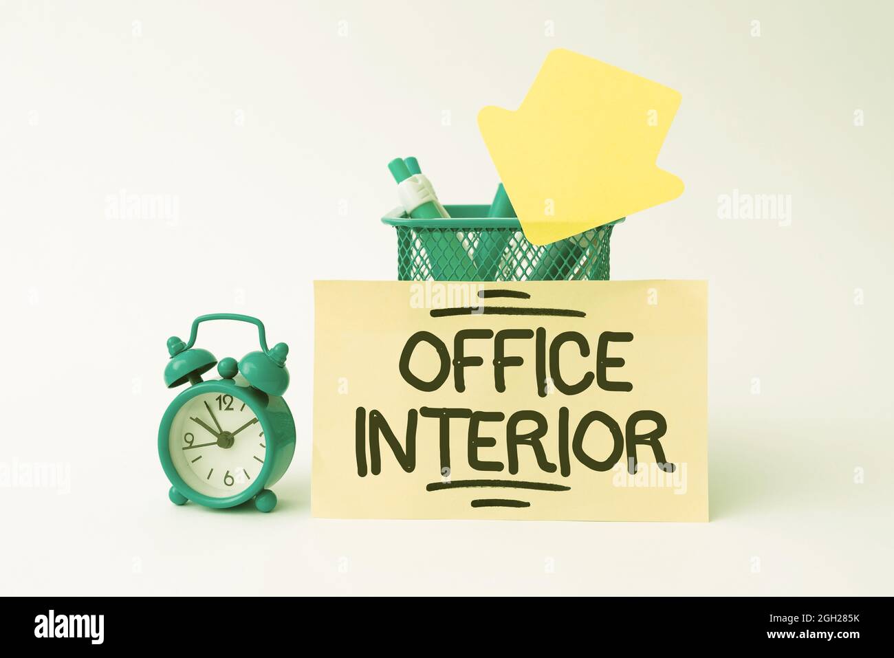 Hand writing sign Office Interior, Conceptual photo making indoor ...