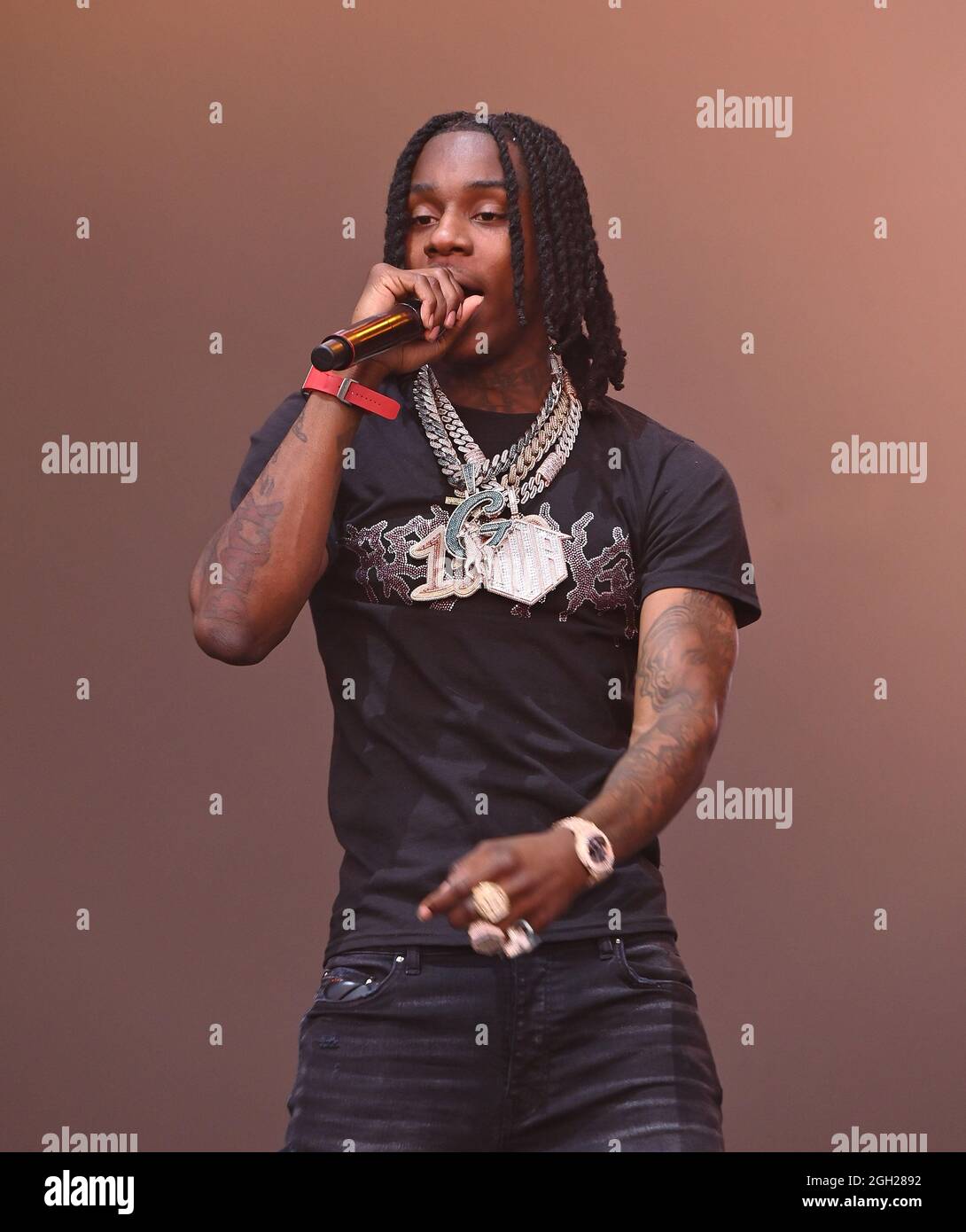 Napa, USA. 03rd Sep, 2021. Rapper Polo G performs at the 2021 ...