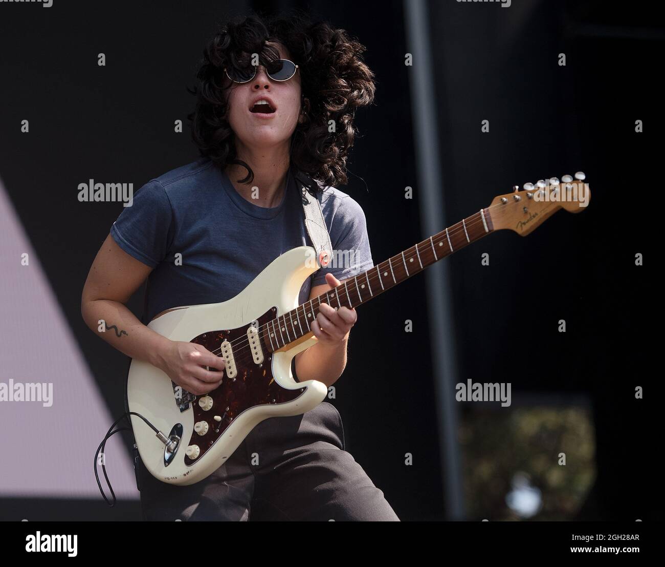 Napa, USA. 03rd Sep, 2021. Naomi McPherson of MUNA performs at the 2021 ...