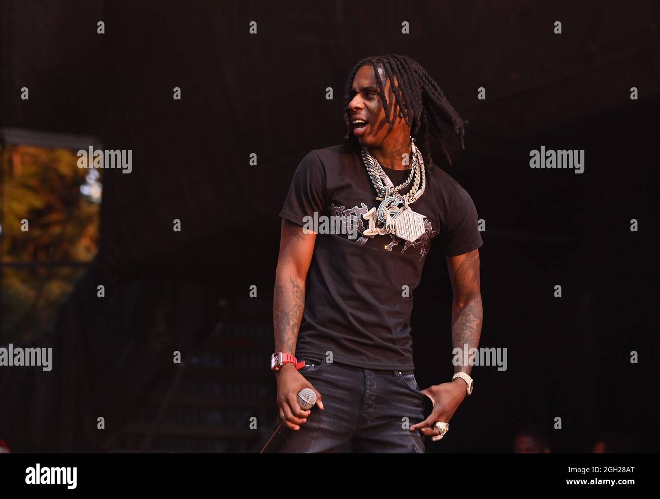 Napa, USA. 03rd Sep, 2021. Rapper Polo G performs at the 2021 ...