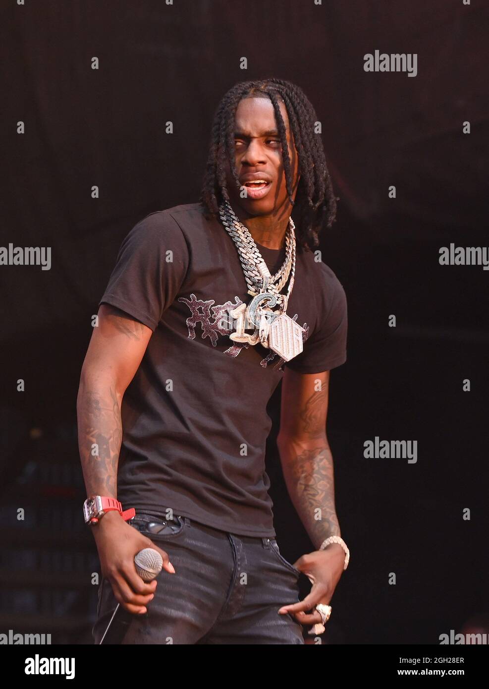 Napa, USA. 03rd Sep, 2021. Rapper Polo G performs at the 2021 ...