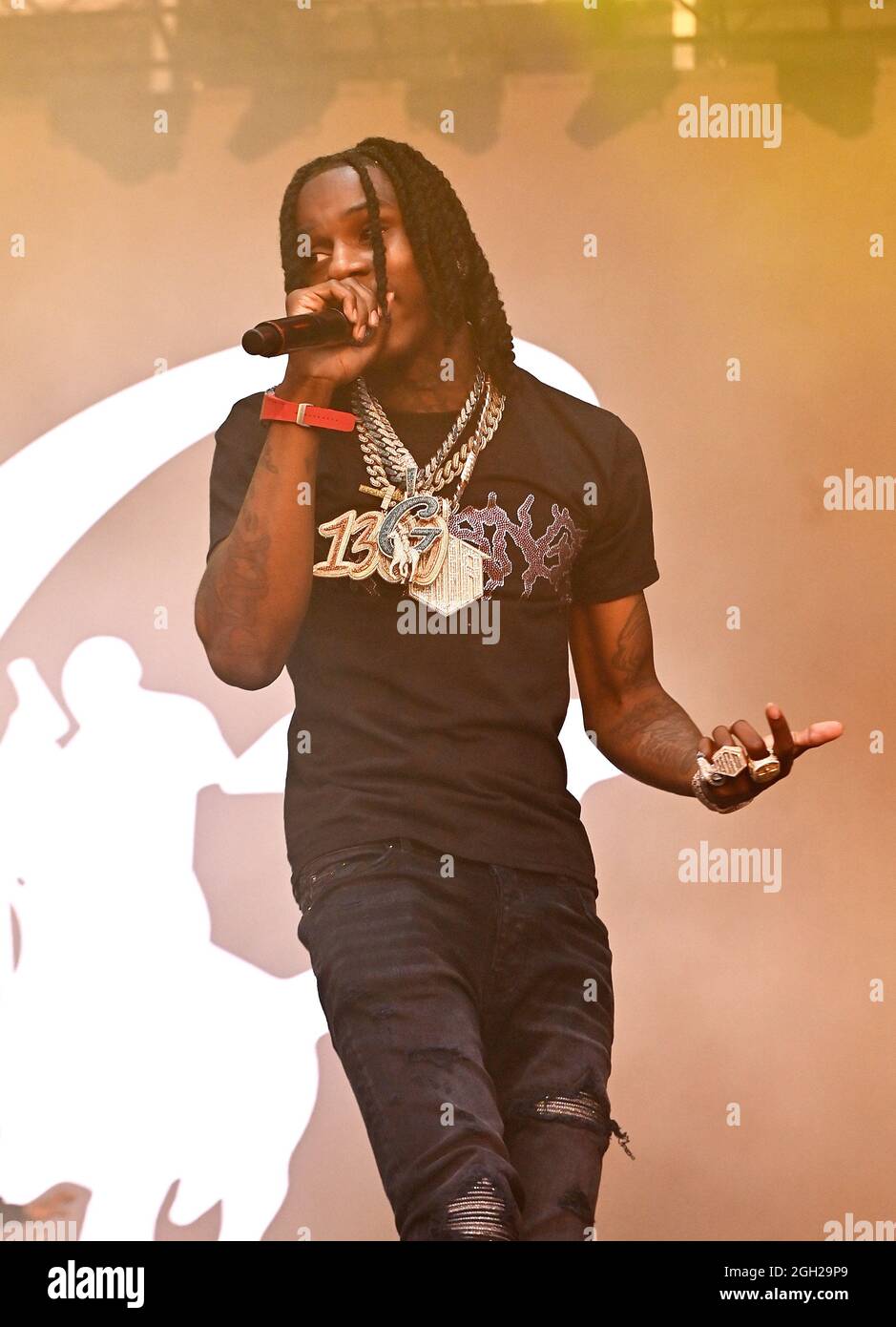 Rapper Polo G performs at the 2021 BottleRock Napa Valley Music ...