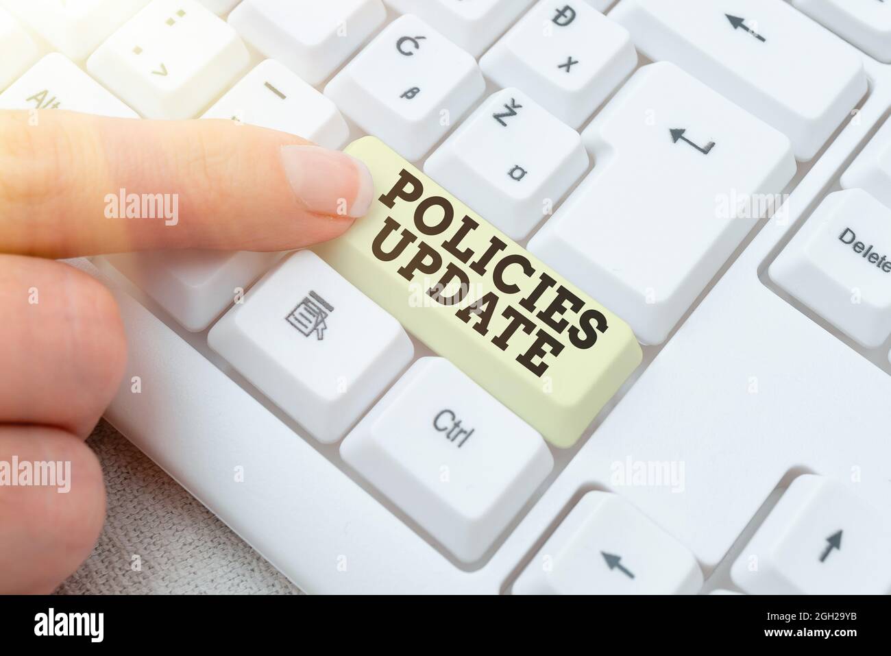 Conceptual display Policies Update, Business concept act of adding new information or guidelines ...