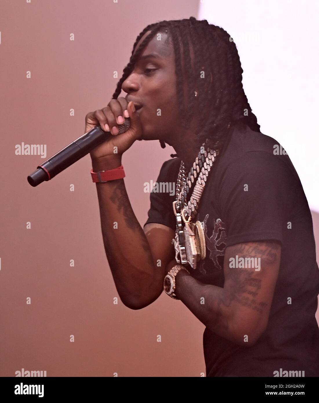 Rapper Polo G performs at the 2021 BottleRock Napa Valley Music ...