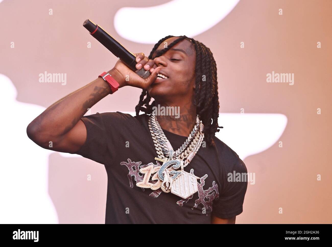 Rapper Polo G performs at the 2021 BottleRock Napa Valley Music ...