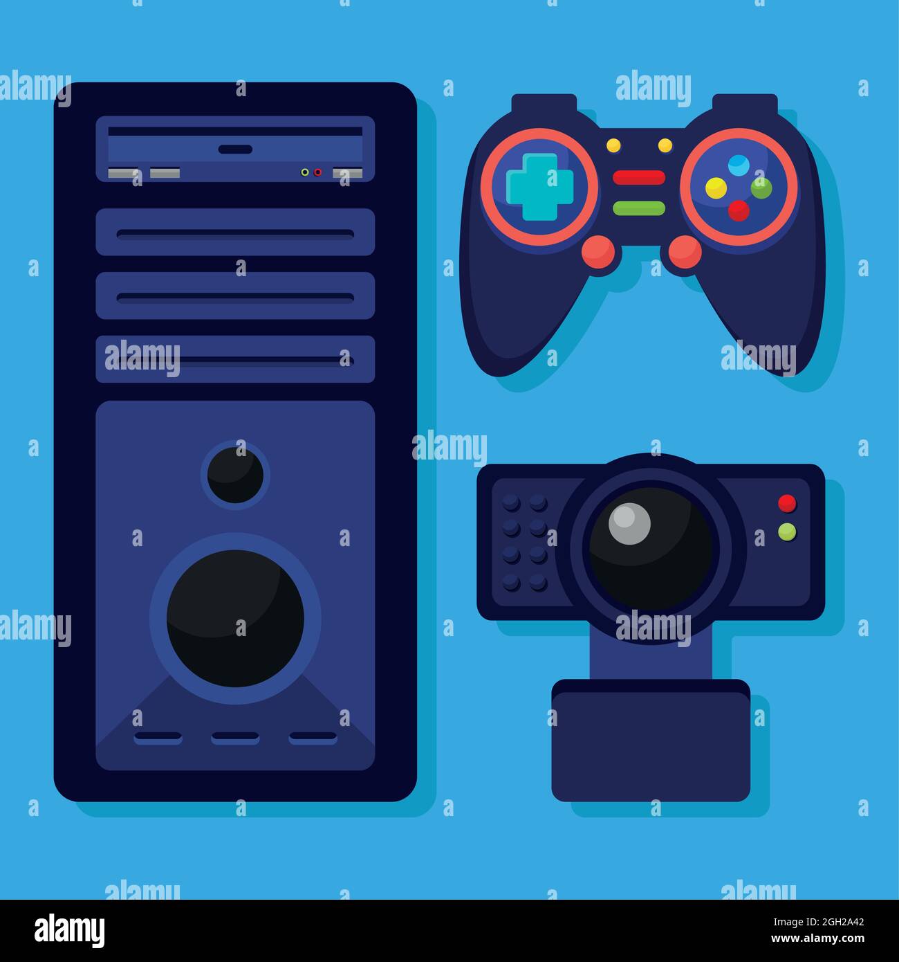 computer case with video game icons Stock Vector Image & Art - Alamy
