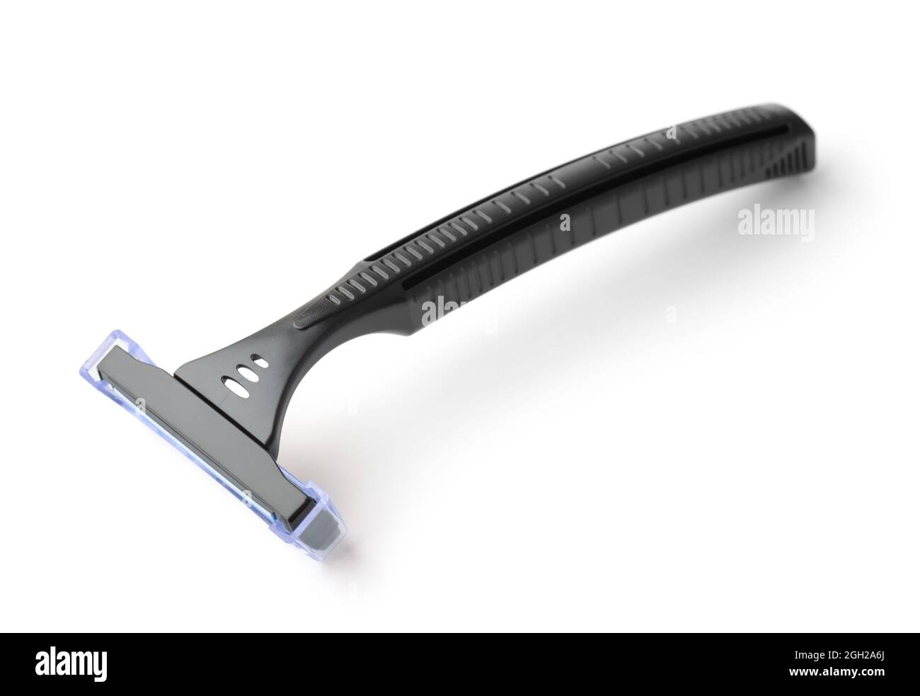Black plastic disposable shaving razor isolated on white Stock Photo ...