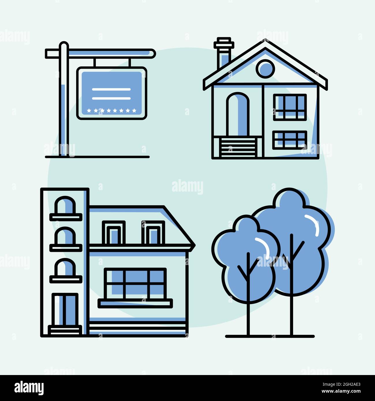 city houses icon collection Stock Vector Image & Art - Alamy