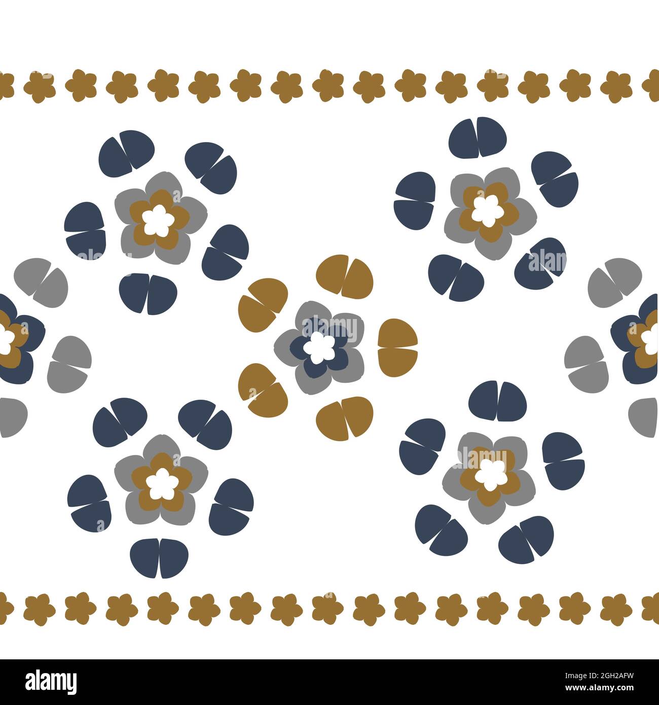 Masculine floral seamless pattern. Classic retro flower motif shape for ...