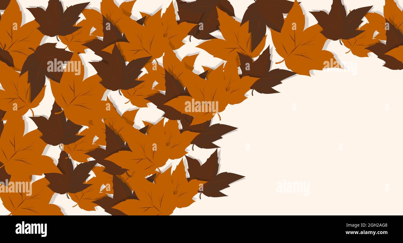 Sepia color palette. AUTUMN AESTHETIC IMAGE. Set of dried brown leaves ...