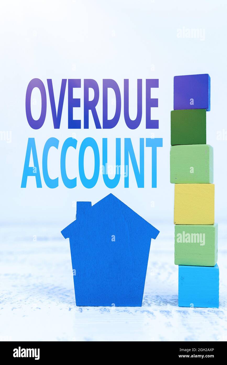 Sign displaying Overdue Account, Internet Concept loans and other ...