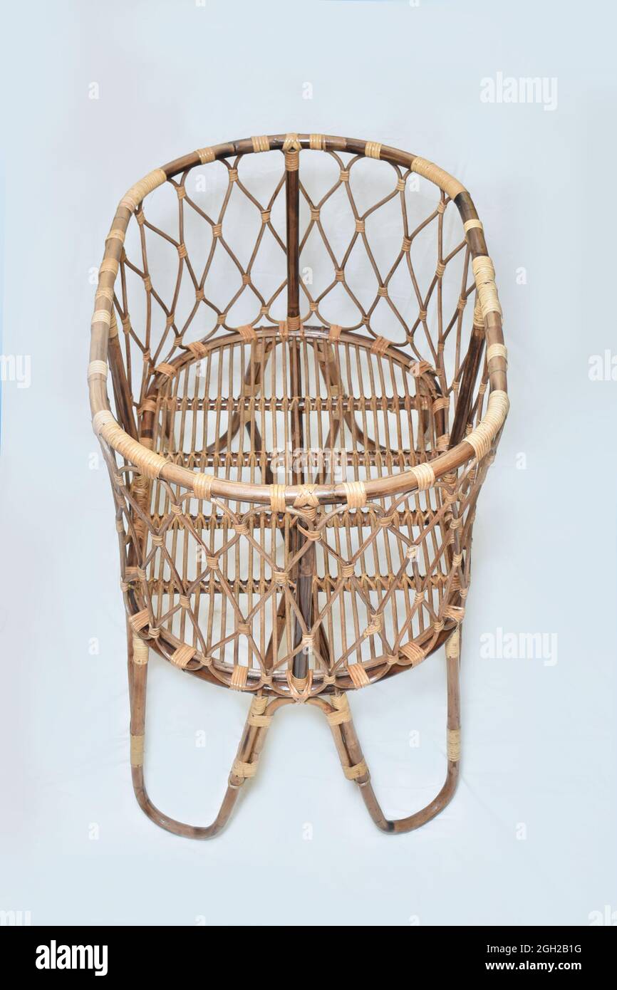 cane baby cot on white background selective soft focus Stock Photo - Alamy