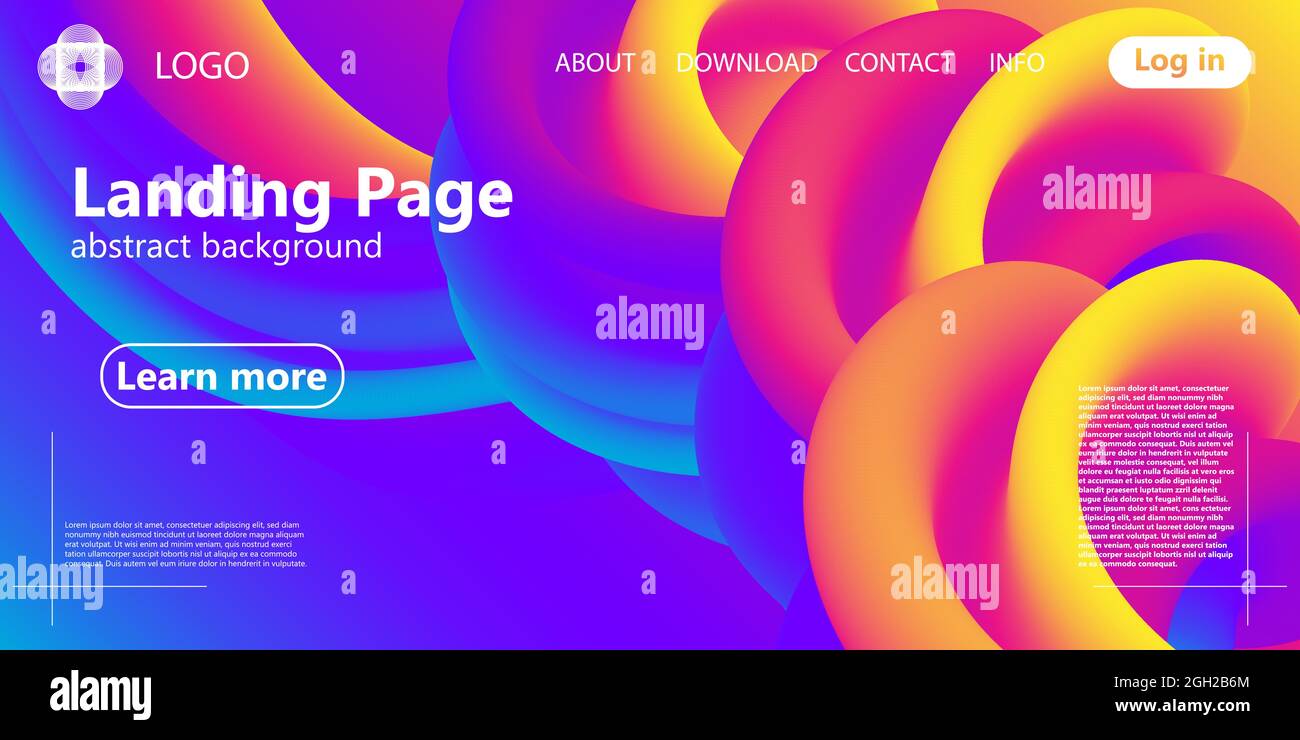 Landing page. Flow shape. Fluid background. Abstract cover Stock Vector ...