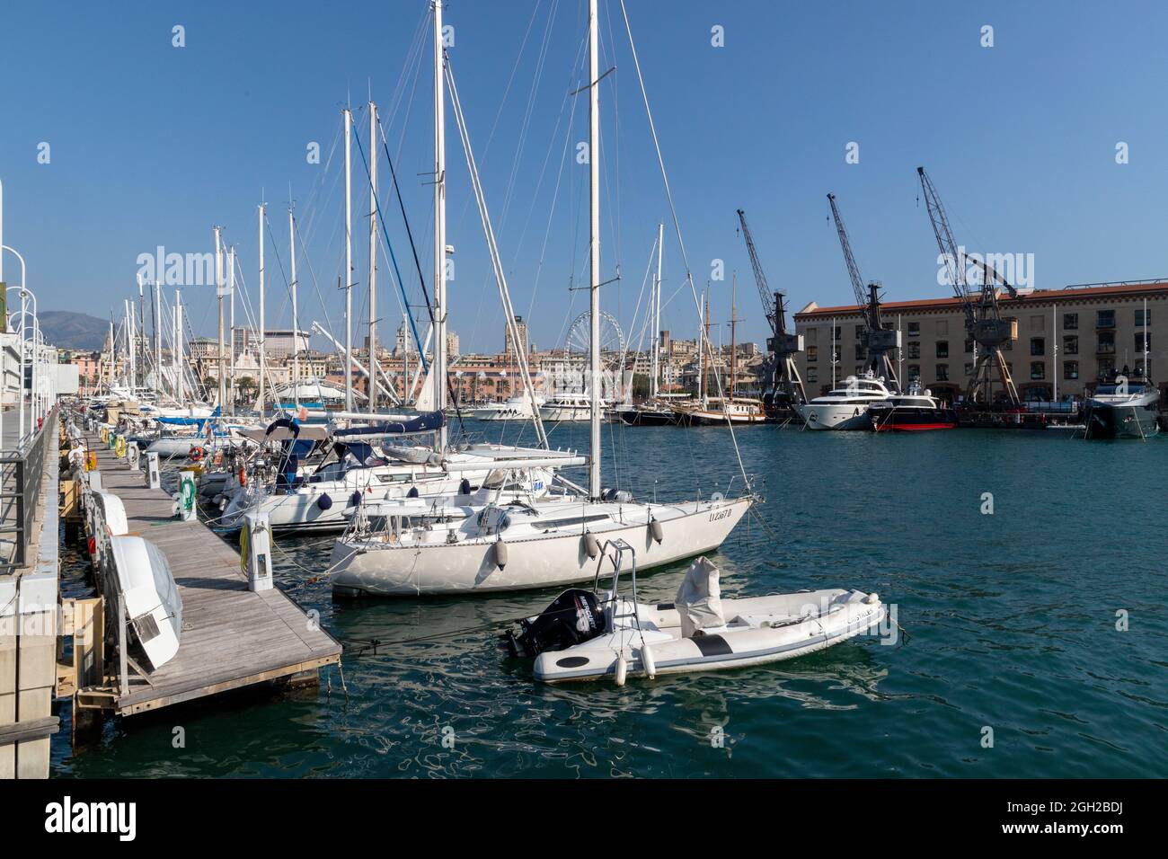 Genova, Italy. Ships in the old port Stock Photo - Alamy