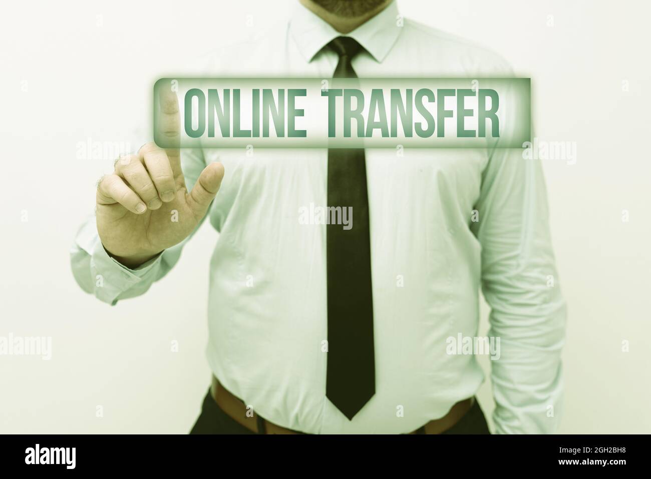 Hand writing sign Online Transfer. Business concept authorizes a fund ...