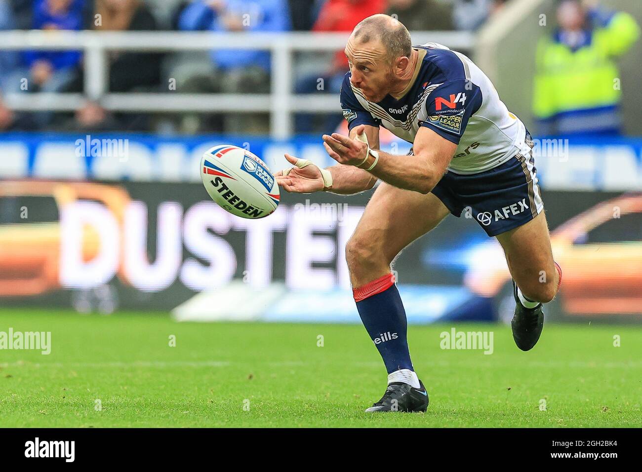 James Roby (9) of St Helens in action in, on 9/4/2021. (Photo by Mark ...