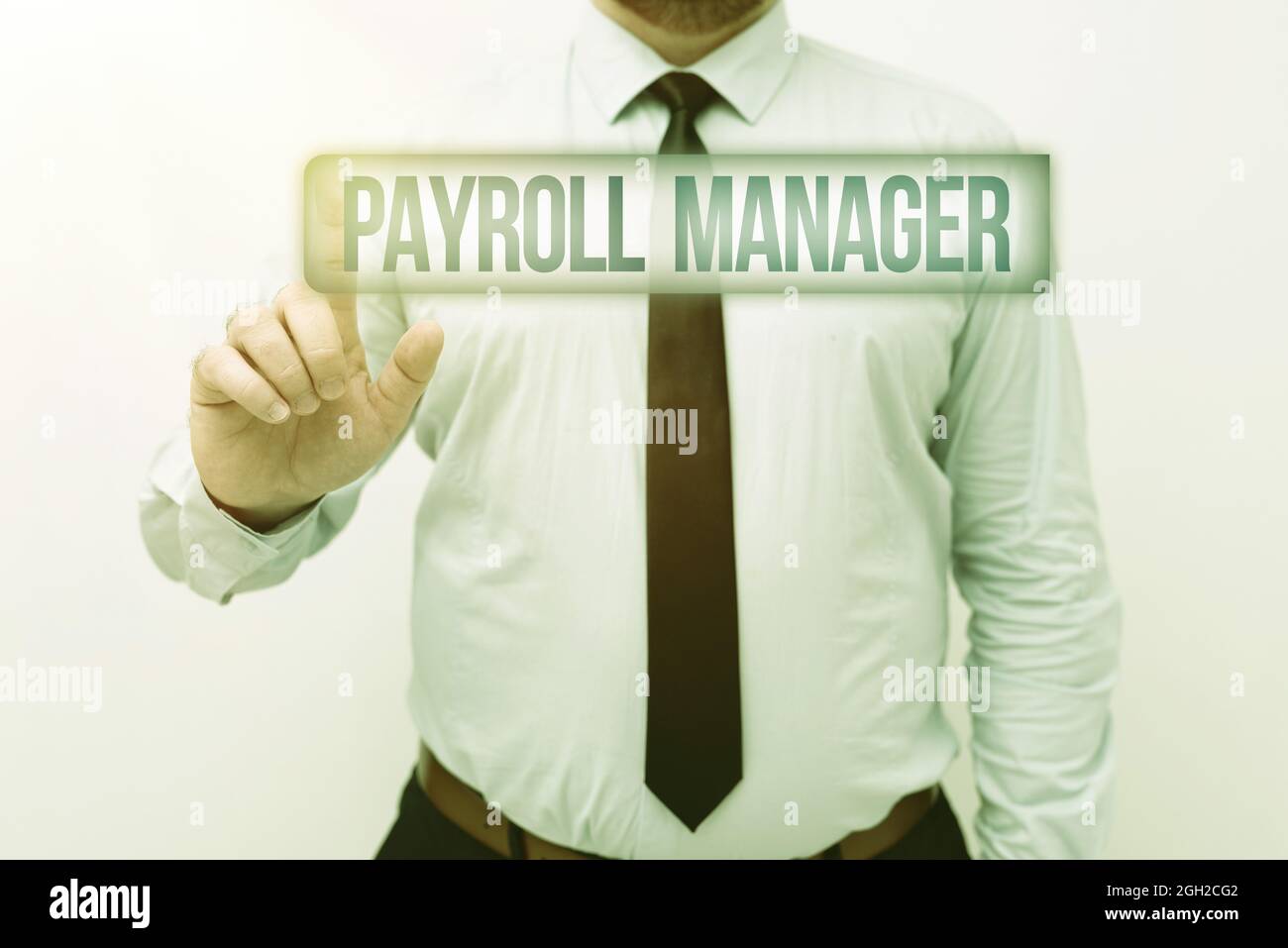 Handwriting text Payroll Manager, Internet Concept Maintains payroll ...