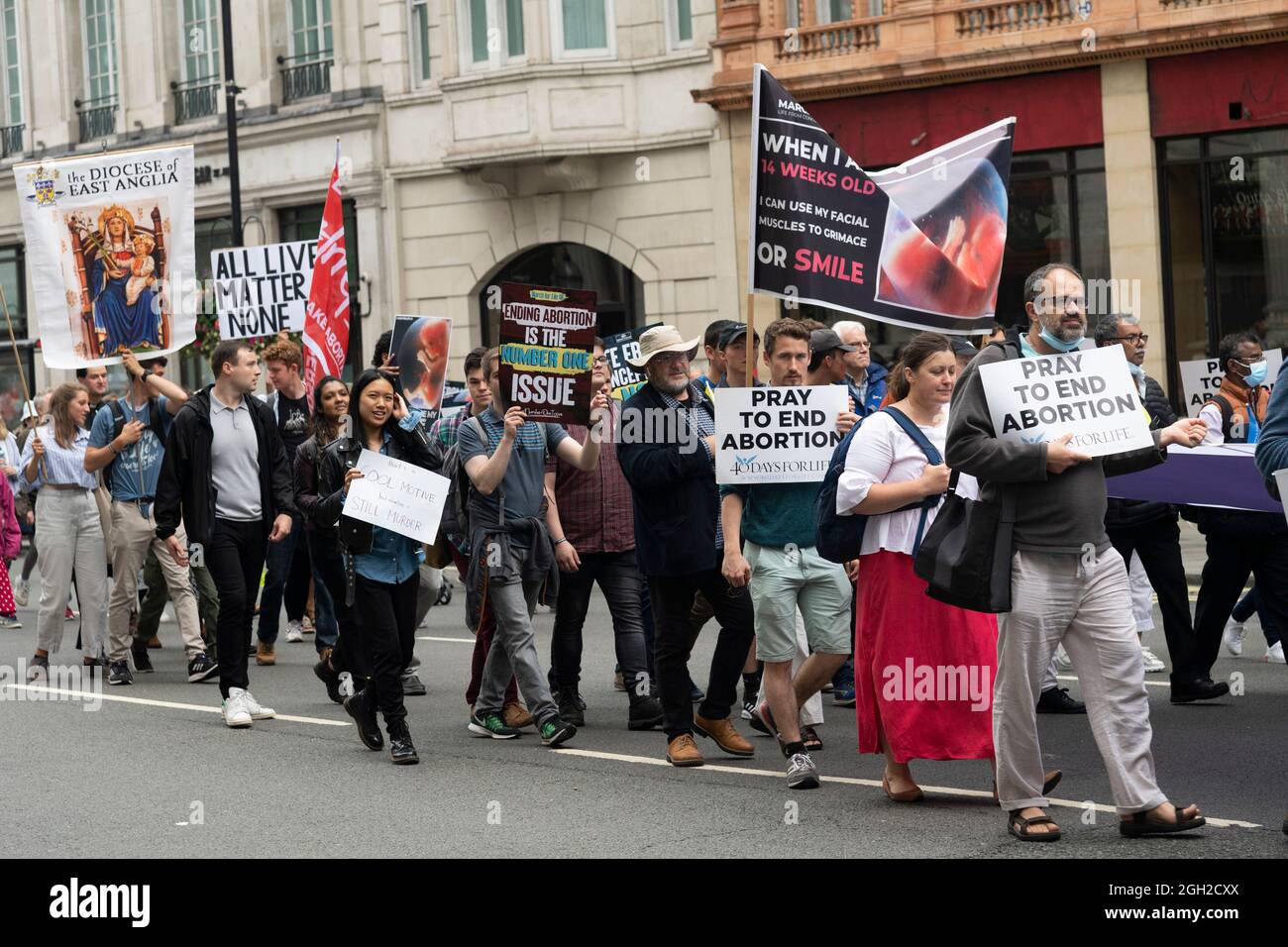 04 September 2021. London, UK. Photo by Ray Tang. Protesters take part ...