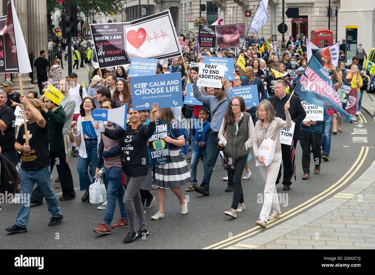 04 September 2021. London, UK. Photo by Ray Tang. Protesters take part ...