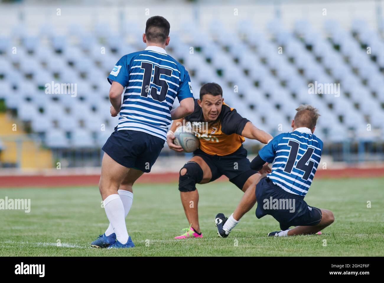 KHARKIV, UKRAINE - SEPTEMBER 4, 2021: The rugby match of Ukrainian ...