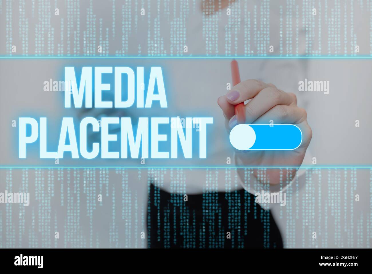 Sign displaying Media Placement. Business showcase the method of ...