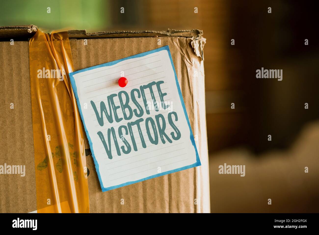 Text caption presenting Website Visitors. Business approach someone who ...