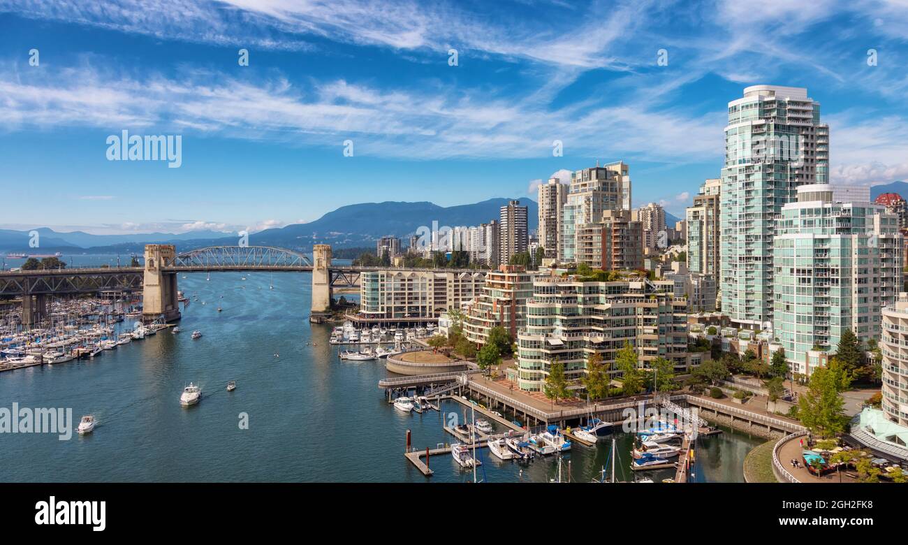 View of Burrard Bridge and False Creek in Downtown Vancouver Stock ...