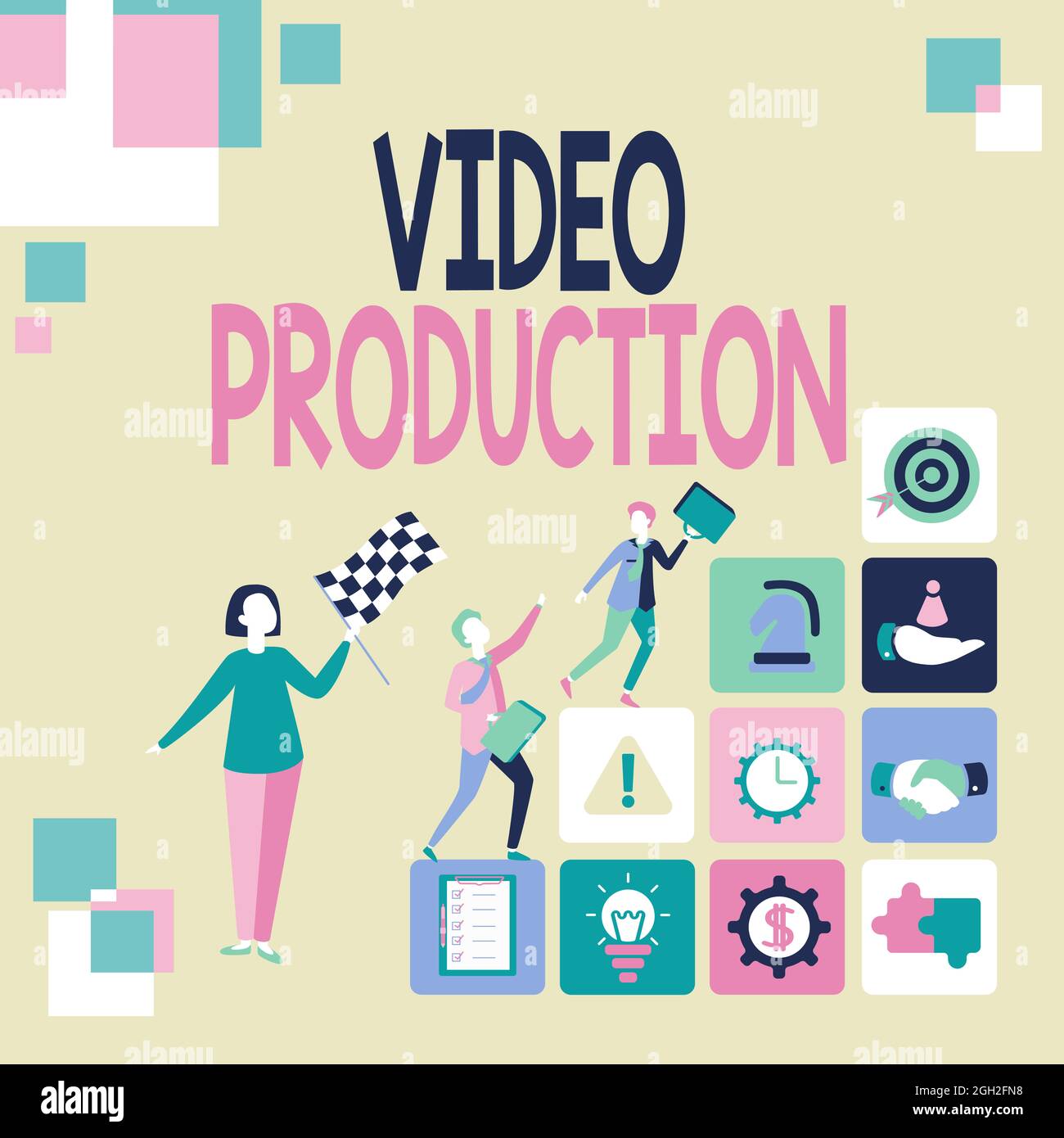 Conceptual display Video Production. Concept meaning process of ...