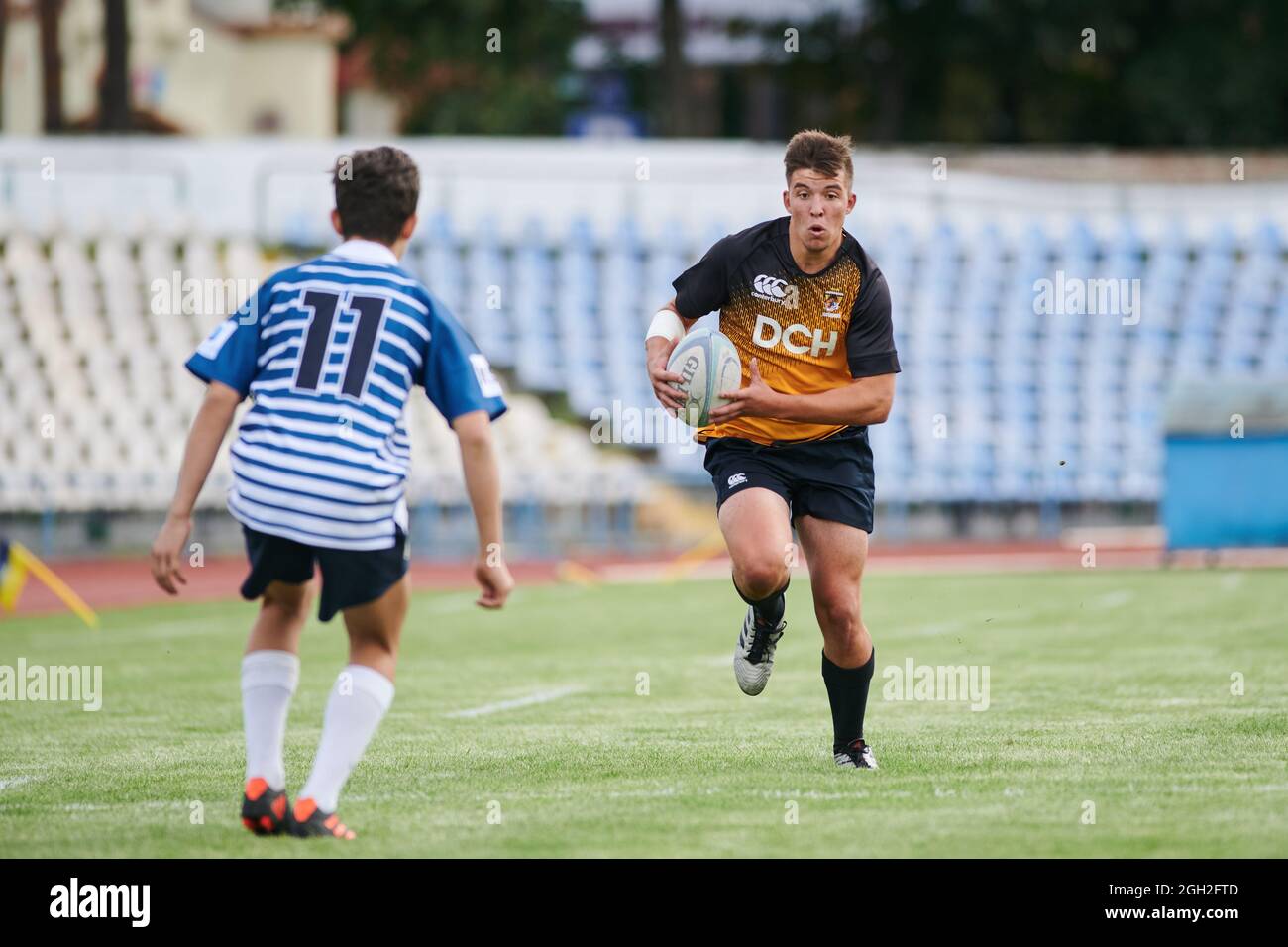 KHARKIV, UKRAINE - SEPTEMBER 4, 2021: The rugby match of Ukrainian ...