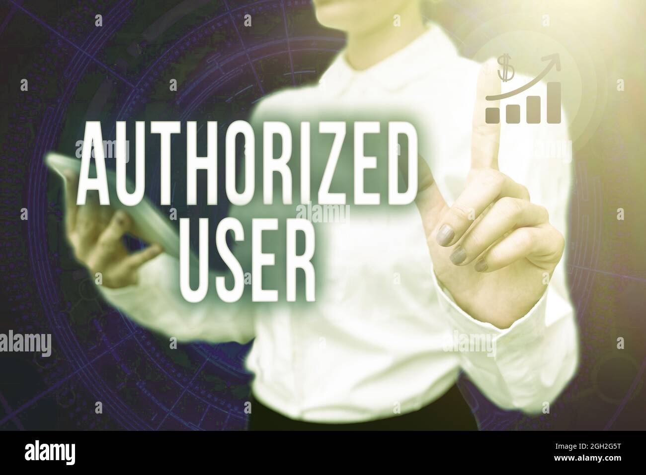 Writing displaying text Authorized User. Concept meaning person granted permission to manage ...