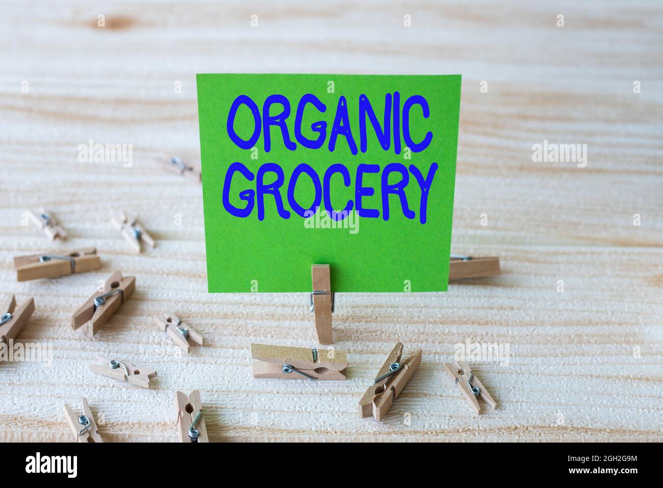 Text showing inspiration Organic Grocery. Concept meaning market with ...