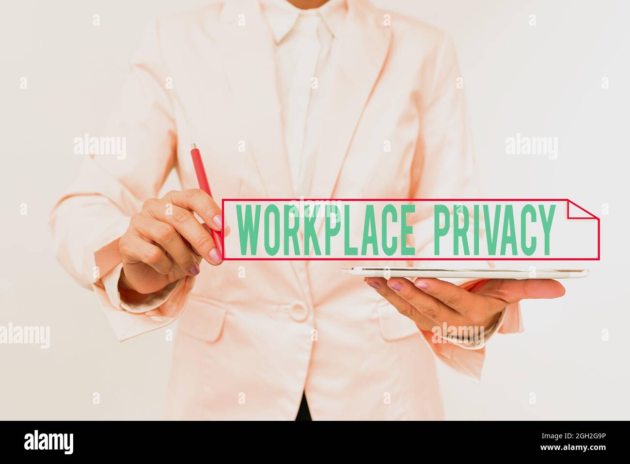 Sign displaying Workplace Privacy. Concept meaning protection of ...