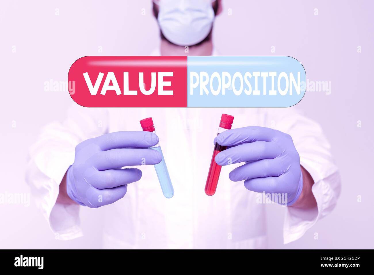 Hand writing sign Value Proposition. Word Written on make a company or ...