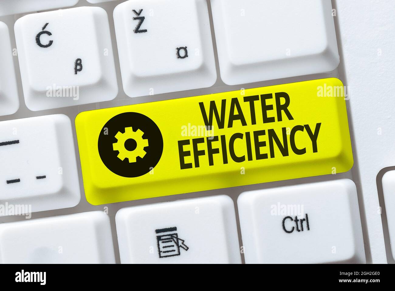Sign displaying Water Efficiency. Business concept reduce water wastage ...