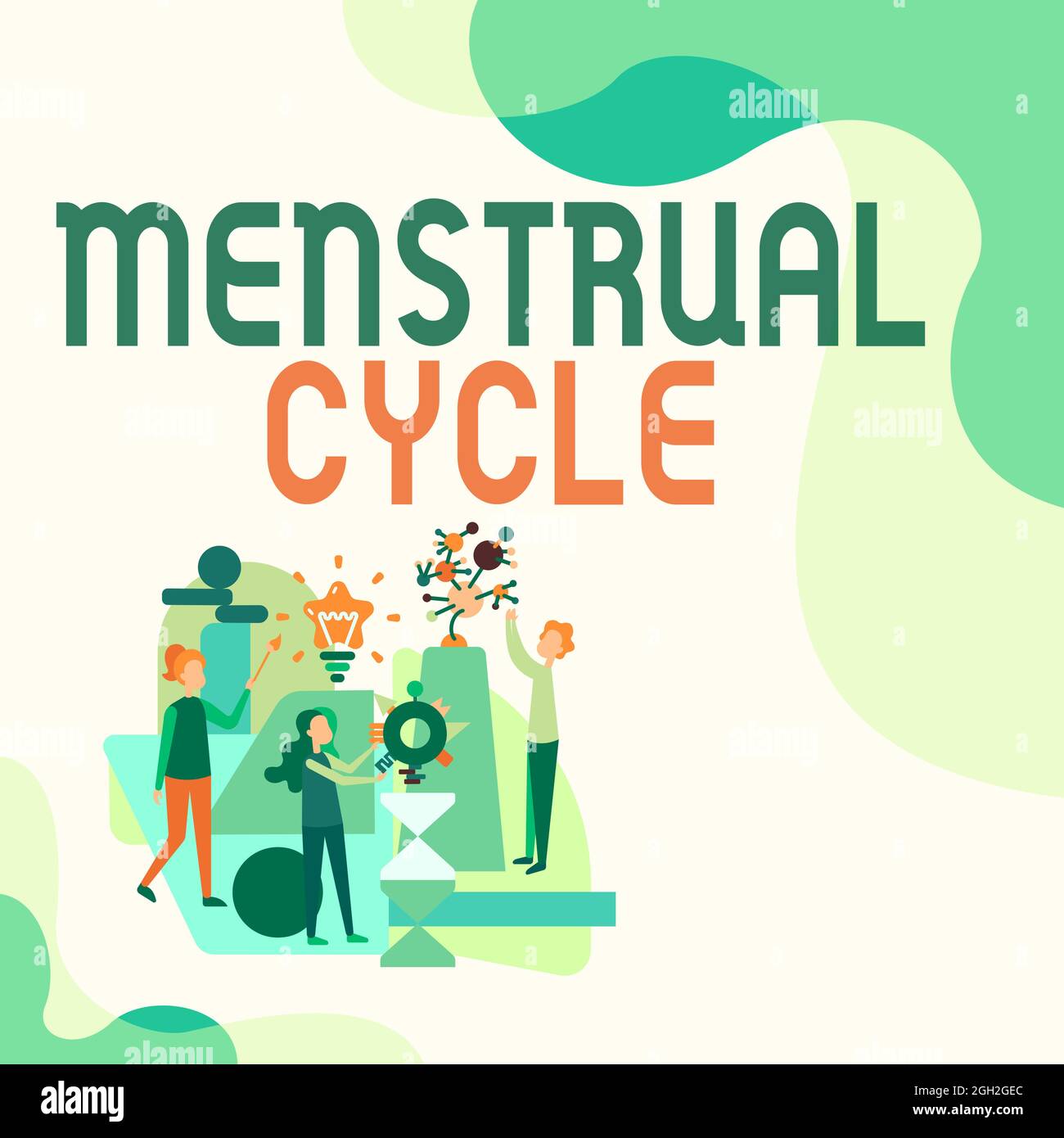 Hand writing sign Menstrual Cycle. Word for monthly cycle of changes in ...