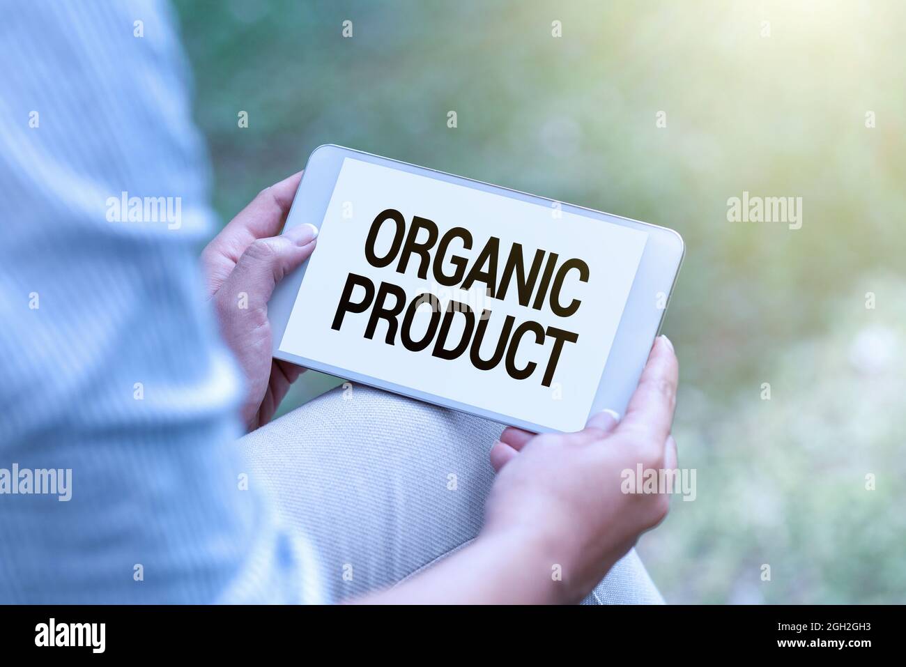 Hand writing sign Organic Product. Business overview made from ...