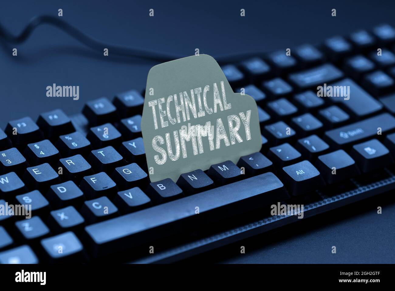 Handwriting text Technical Summary. Concept meaning includes ...