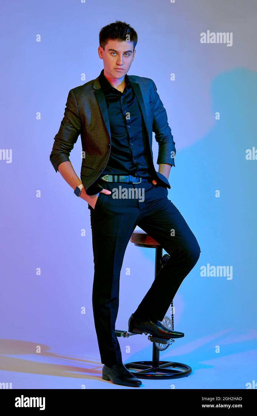 fashion stylist on a white background Stock Photo - Alamy